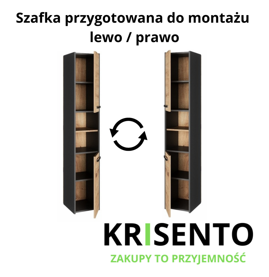 Wąski słupek łazienkowy LAZ-1309-ANT-ART | Krisento